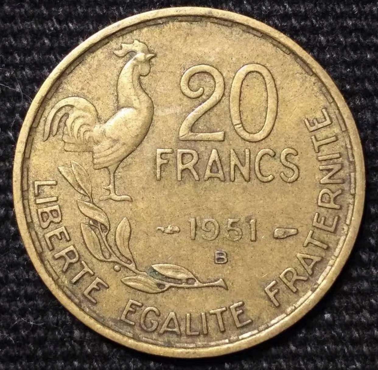 Moneda-francesa-de-cobre-de-20-Franc-gran-Gallo-chica-de-23-5mm-diosa ...