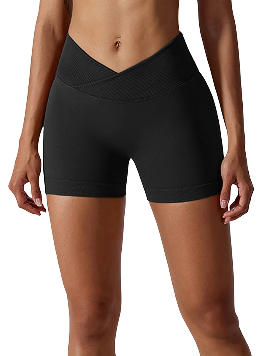 Women-s-High-Waisted-Stretchy-Yoga-Shorts-Quick-Dry-Workout-Sports ...