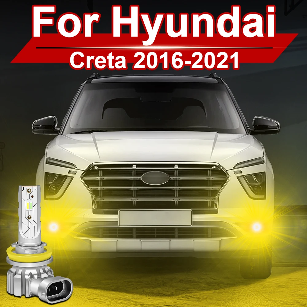 For Hyundai Creta Fog Lights LED Front Fog Lamp 2016 2017 2018 2019 ...
