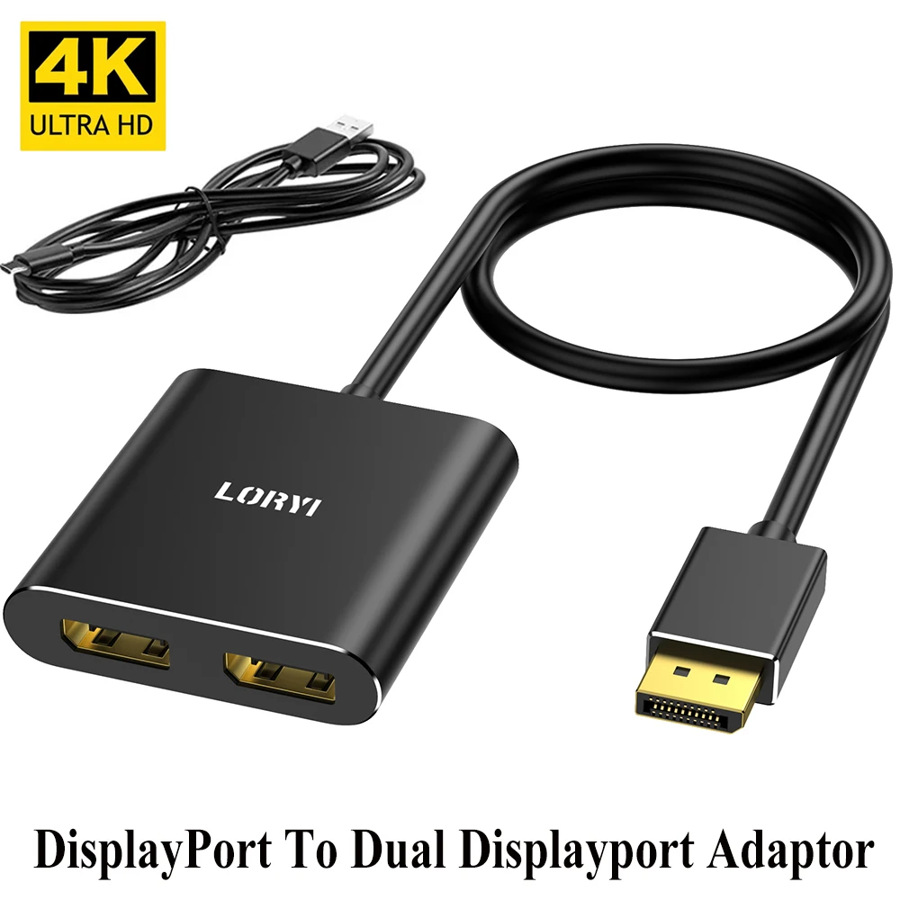 DisplayPort-to-Dual-DisplayPort-Splitter-Adapter-4K-60Hz-For-Dual ...