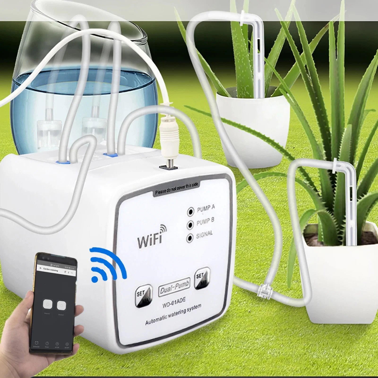 WIFI Intelligent Watering Device Double Pump Timed Automatic Drip ...