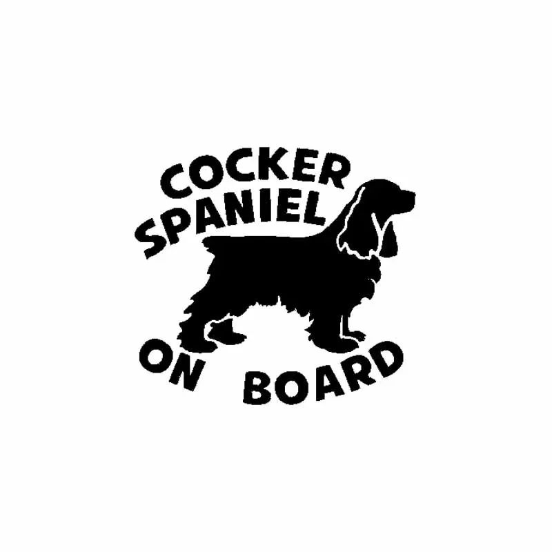 COCKER SPANIEL ON BOARD Dog Lovely Sticker Car Vinyl Decals Black ...