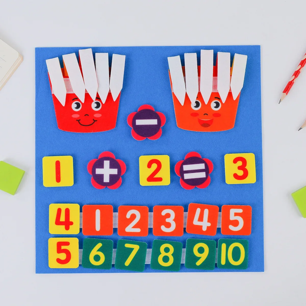 Math Toddler Montessori Mathematics Felt Finger Numbers Children ...