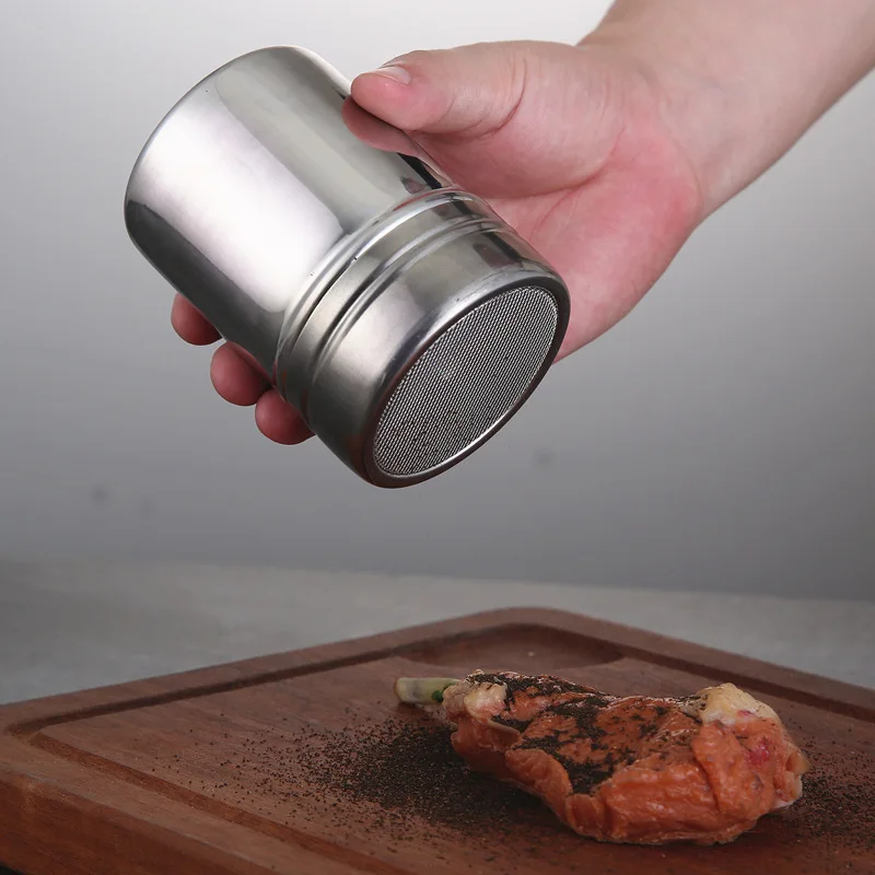 Stainless Steel Fine Mesh Seasoning Jar Spice Spreader Powder Sieve ...