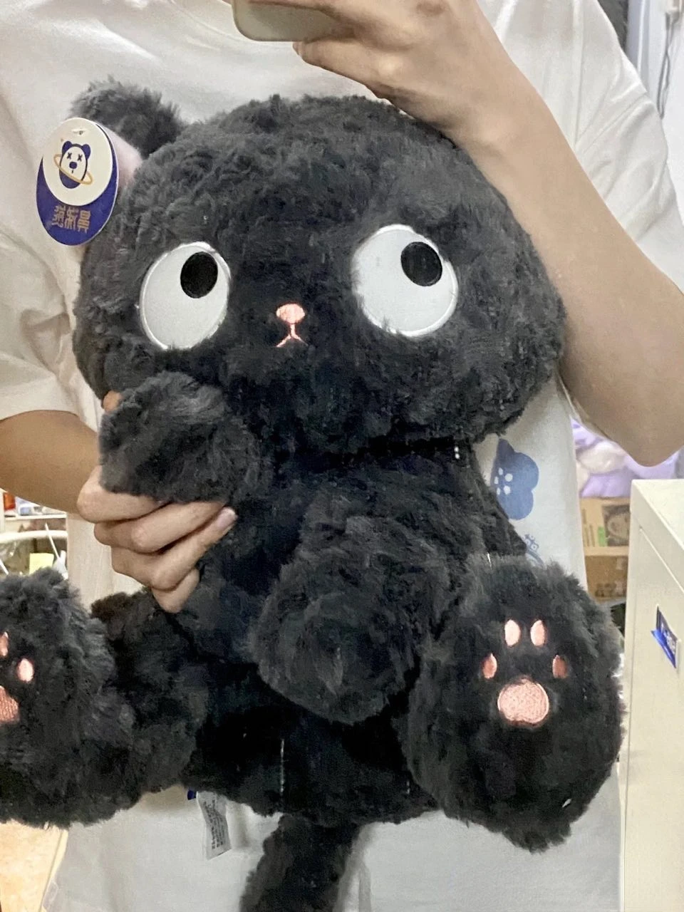 AIXINI-Cute-Black-Cat-Eye-Glow-in-the-Dark-Plush-Soft-Stuffed-Animal ...