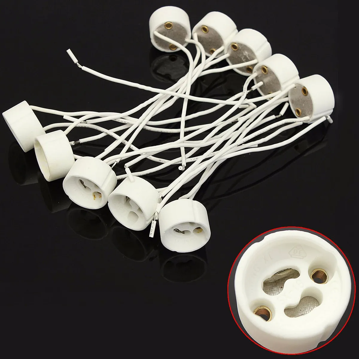 5pcs G9 Gu10 Mr11 Mr16 G4 Crystal Bulb Lamp Base Ceramic Socket Lamp ...