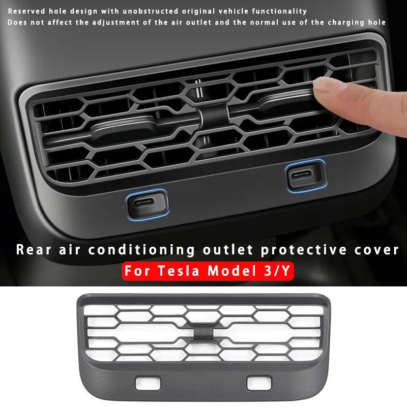 Rear Air Outlet Trim Protective Vent Cover For 2017 18 19 20 23 Tesla ...