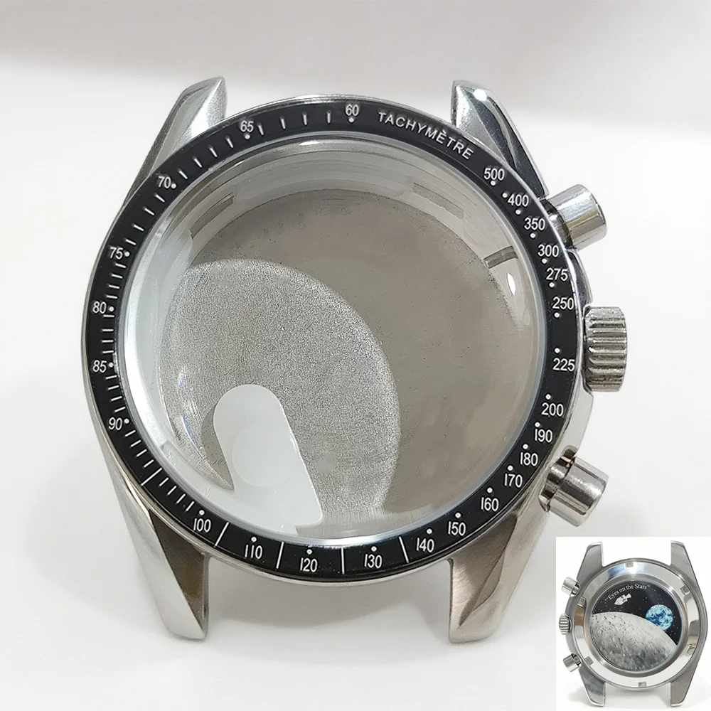 VK63 Case VK63 Moon Watch 39.7MM Case Moon Pattern Back Chronograph ...