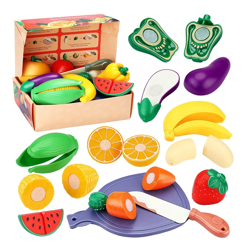 26pcs-Pretend-Food-Play-Food-Cutting-Set-For-Kids-Cuttable-Fruits-And ...