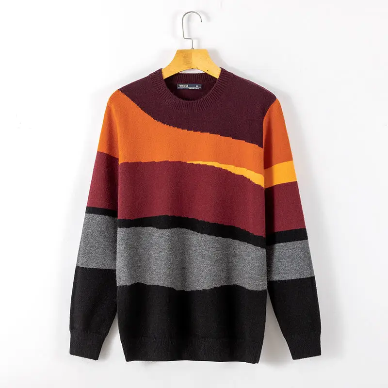 Vintage Men's Clothing Round Neck Spring Autumn Long Sleeve Screw ...