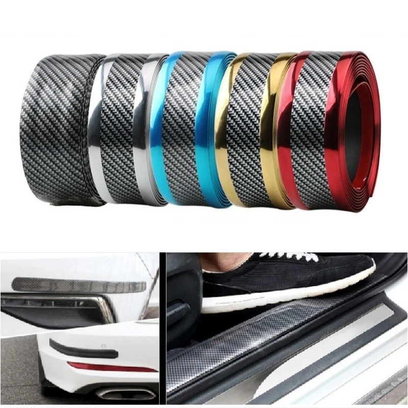 Car-Stickers-Anti-Scratch-Door-Sill-Protector-Rubber-Strip-Carbon-Fiber ...