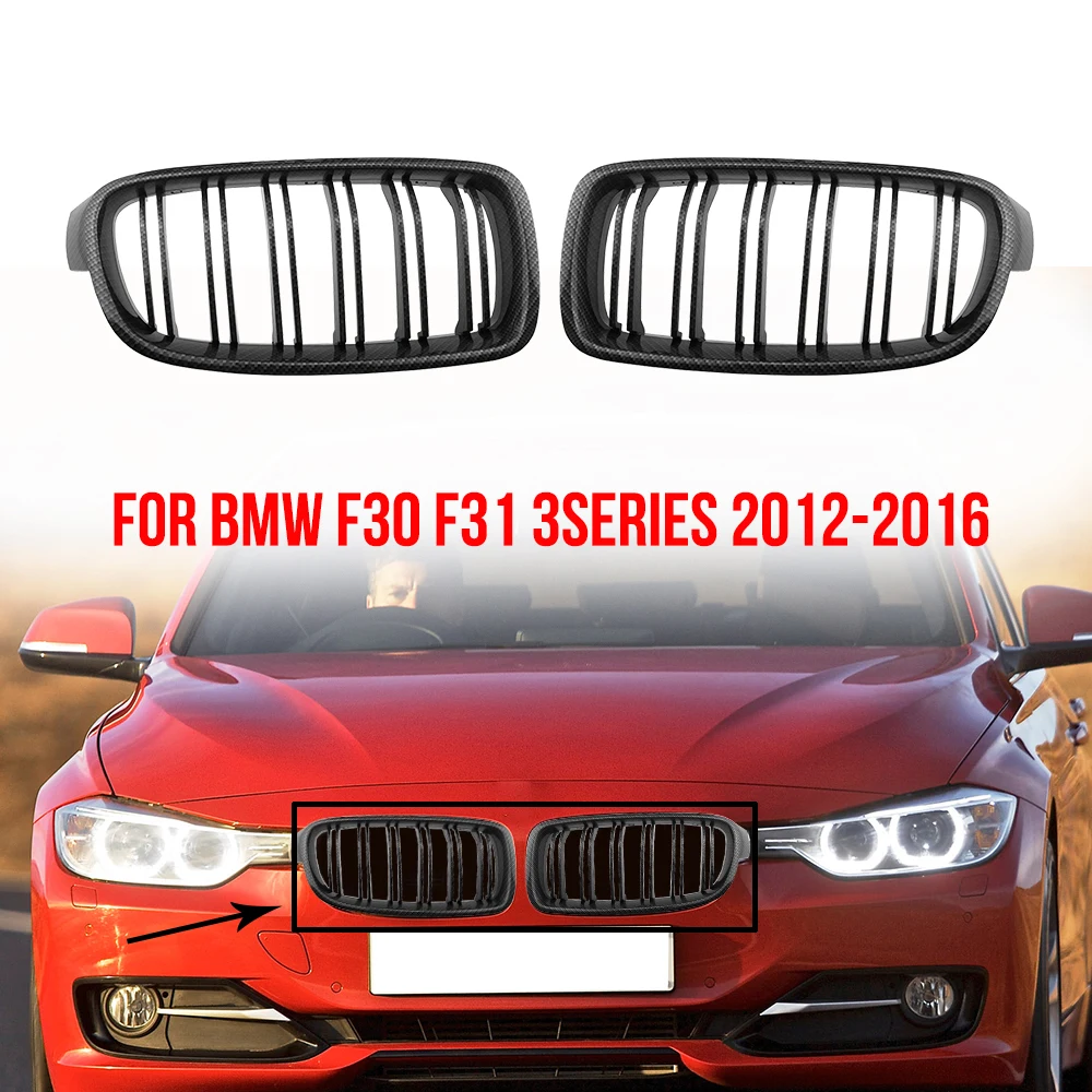 2pcs-Car-Gloss-Black-Front-Kidney-Grille-Racing-Style-for-F30-F31-F34 ...