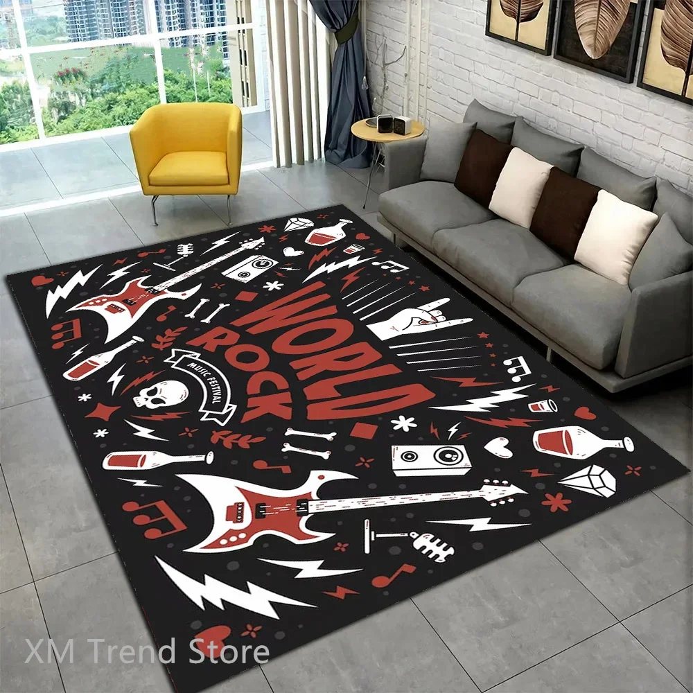 M-sica-Rock-and-Roll-Gitar-Tapetes-Tapete-de-cozinha-Porta-Mat-Decora-o ...