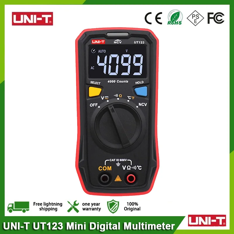 UNI-T-UT123-Mini-Digital-Multimeter-AC-DC-Voltage-Meter-Resistance-Ohm ...