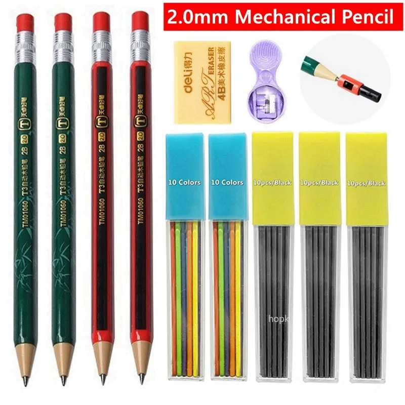 2.0 mm Mechanical Pencils Set 2B Automatic Student Pencils with ...