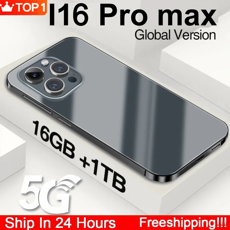 Teléfono Inteligente I16 Pro Max, Smartphone con pantalla completa de 100% pulgadas ...