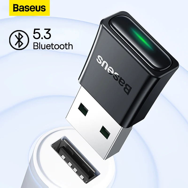 Baseus Adaptador USB Bluetooth, módulo transmisor inalámbrico 5,3 para PC, portátil, auriculares ...