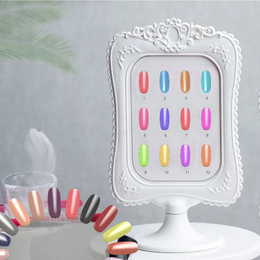 10 Pair Nail Art Sample Color Card Round Wheel Acrylic Palette Nail ...
