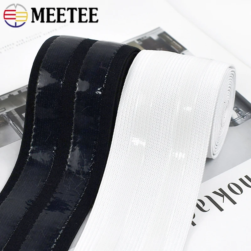 1/2/3/4/5M 5cm Non-slip Silicone Rubber Black White Elastic Band ...