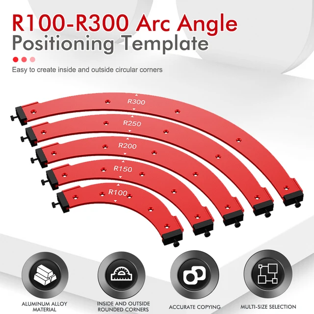 Router Corner Jig Wood Rounded Corner Template R Angle Arc Angle R5 R10 ...