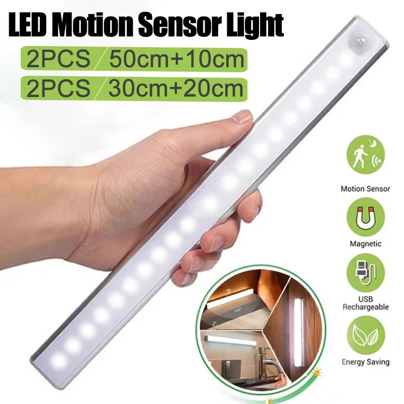 2Pcs-LED-Motion-Sensor-Light-50-10-30-20cm-Wireless-Smart-Night-Lights ...
