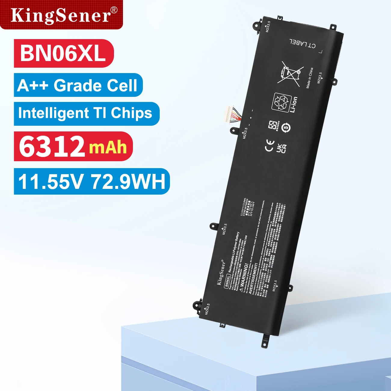 KingSener BN06XL Battery 11.55V 6000mAh 72.9Wh for HP Spectre X360 ...
