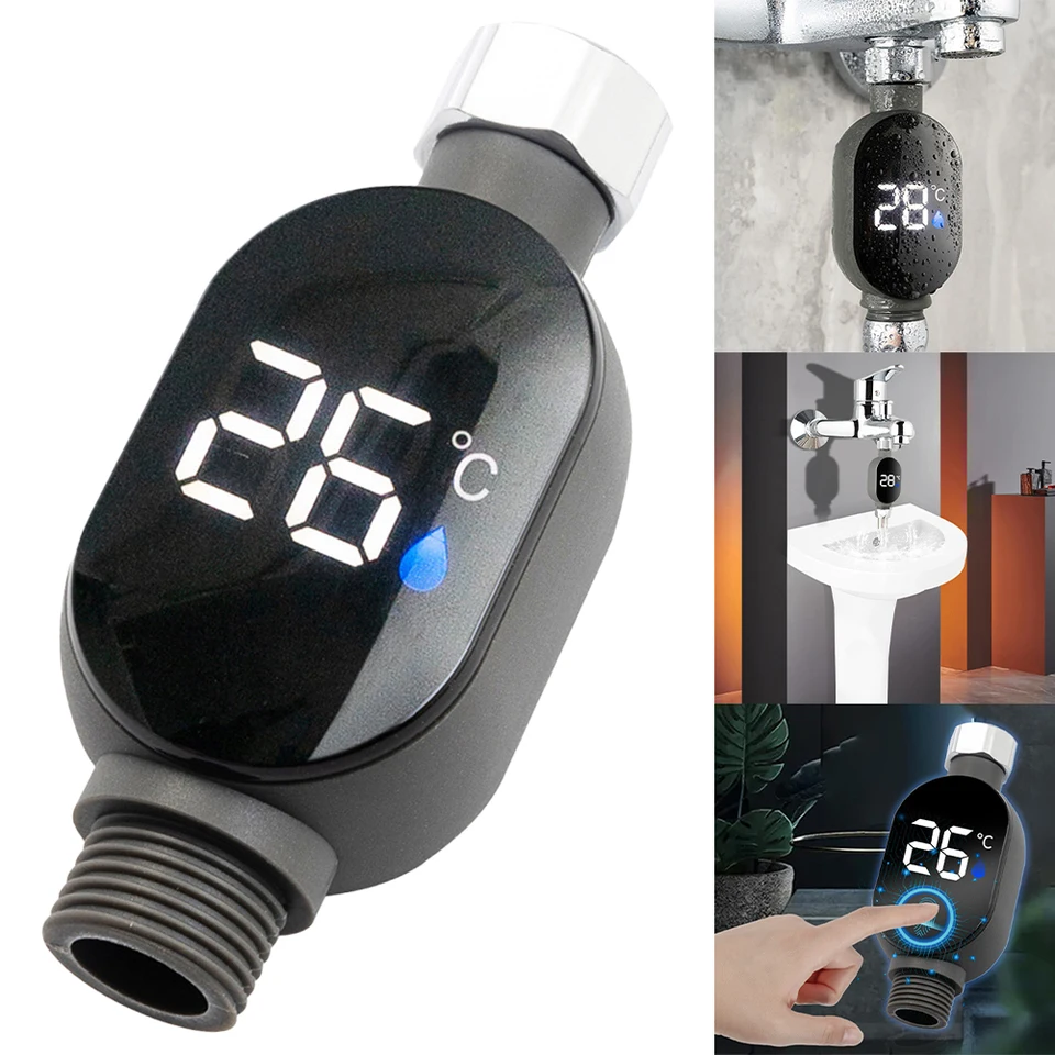 Delta Shower Head With Digital Display Waterproof Temperature Monitor ...