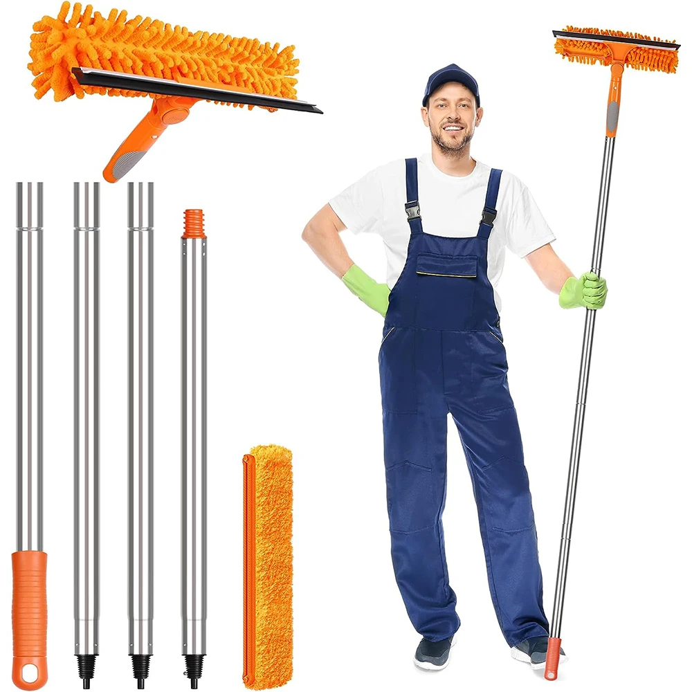 Window-Cleaning-Set-2-in-1-Window-Squeegee-with-60inch-Extension-Pole ...