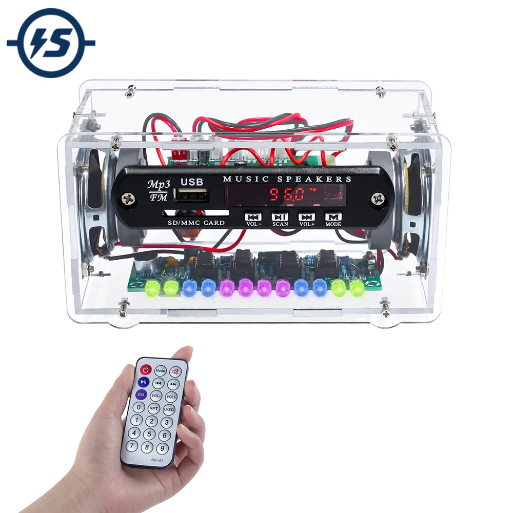 DIY Electronit FM Radio Kit Bluetooth Amplifier Stereo Speaker 3W*2 ...