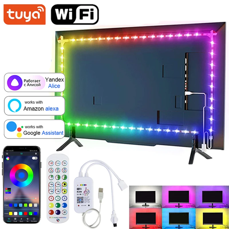Led-Strip-Lights-For-TV-Backlight-Dimmable-RGB-Led-Tape-Music-Sync ...