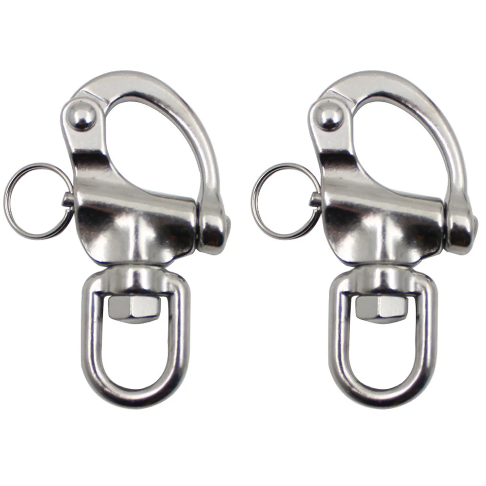 2pcs 316 Stainless Steel Quick Release Shackle Snap Hook For Marine ...