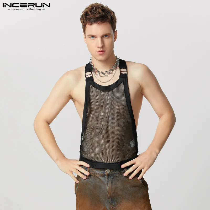 Party Nightclub Style Tops INCERUN New Men's Sexy Hollow Backless Vests ...