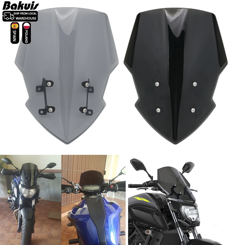 For-Yamaha-MT07-2018-2019-Motorcycle-Windsn-Windshield-Deflector-MT-07 ...