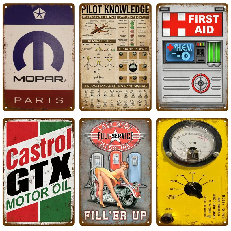 Vintage-Tin-Sign-Metal-Poster-Retro-Car-Parts-Metal-Sign-For-Garage ...