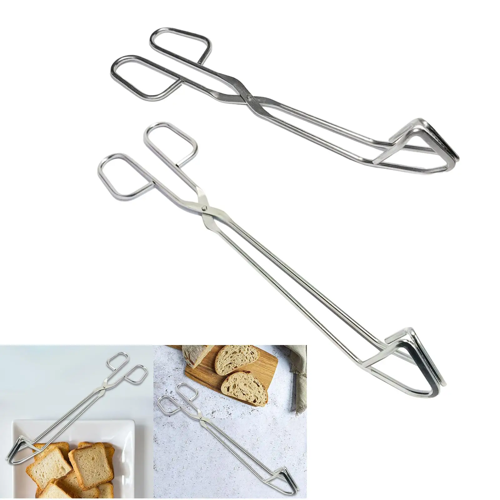 Stainless-Steel-Food-Clip-Baking-Tool-Bread-Tongs-for-Picnic-Hiking ...
