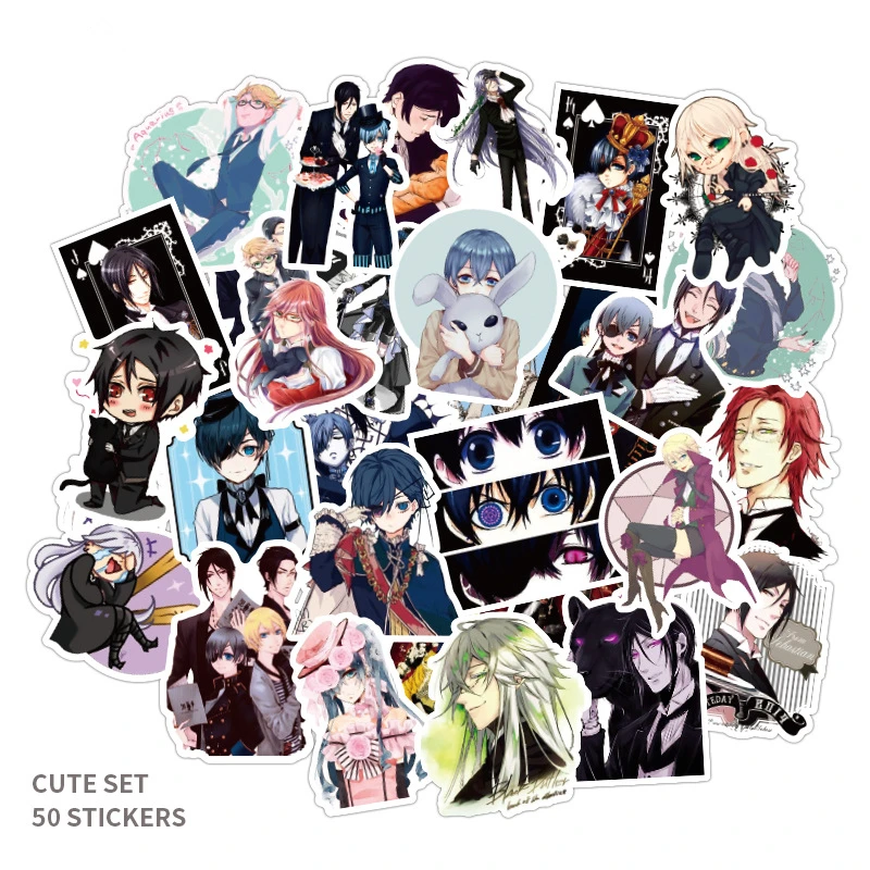 Cartoon-Anime-Black-Butler-Stickers-For-Car-Laptop-Phone-Suitcase-Decor ...