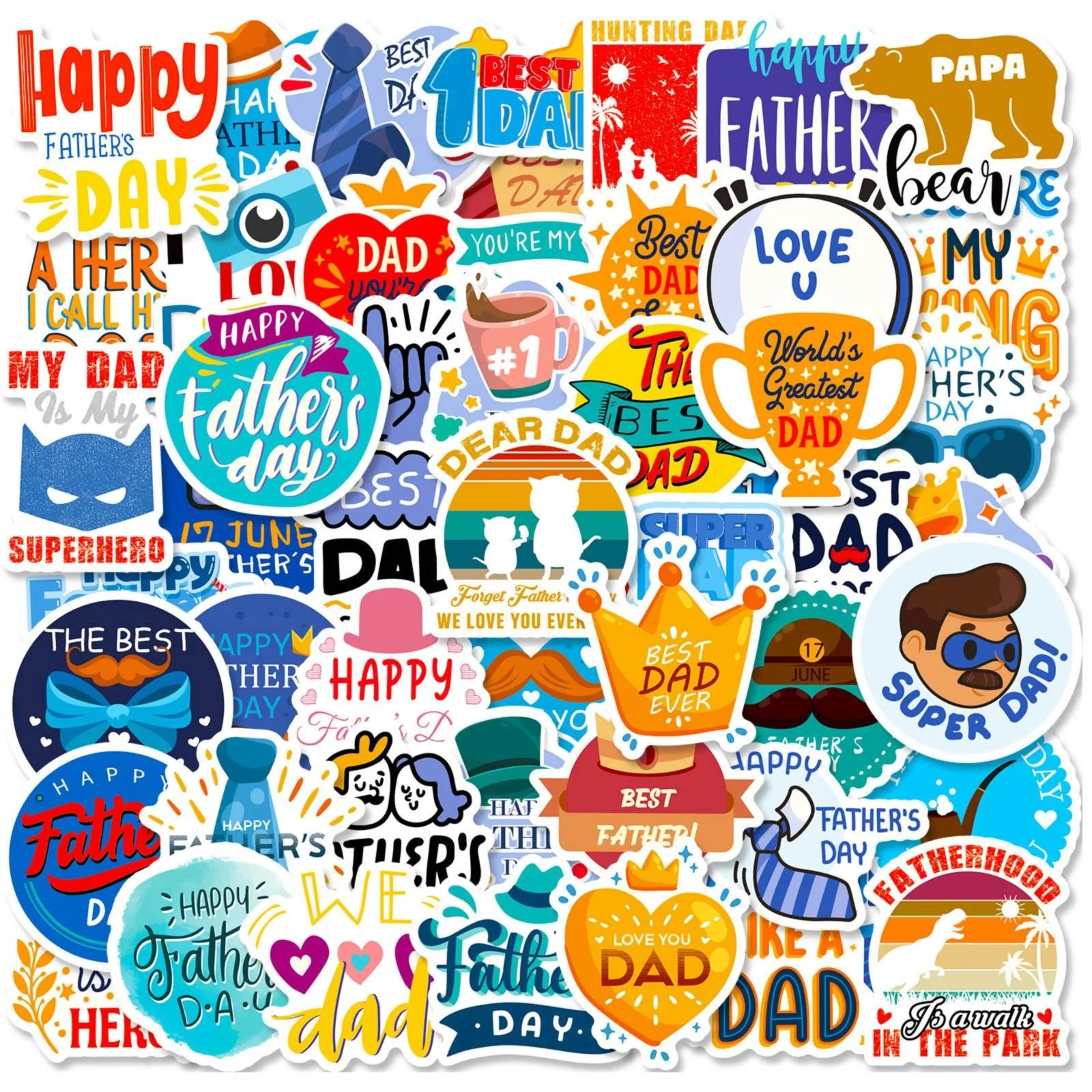 Stickers-Pack-1000-Baby-Props-Outfit-50Pcs-Father-s-Day-Stickers-Pack ...