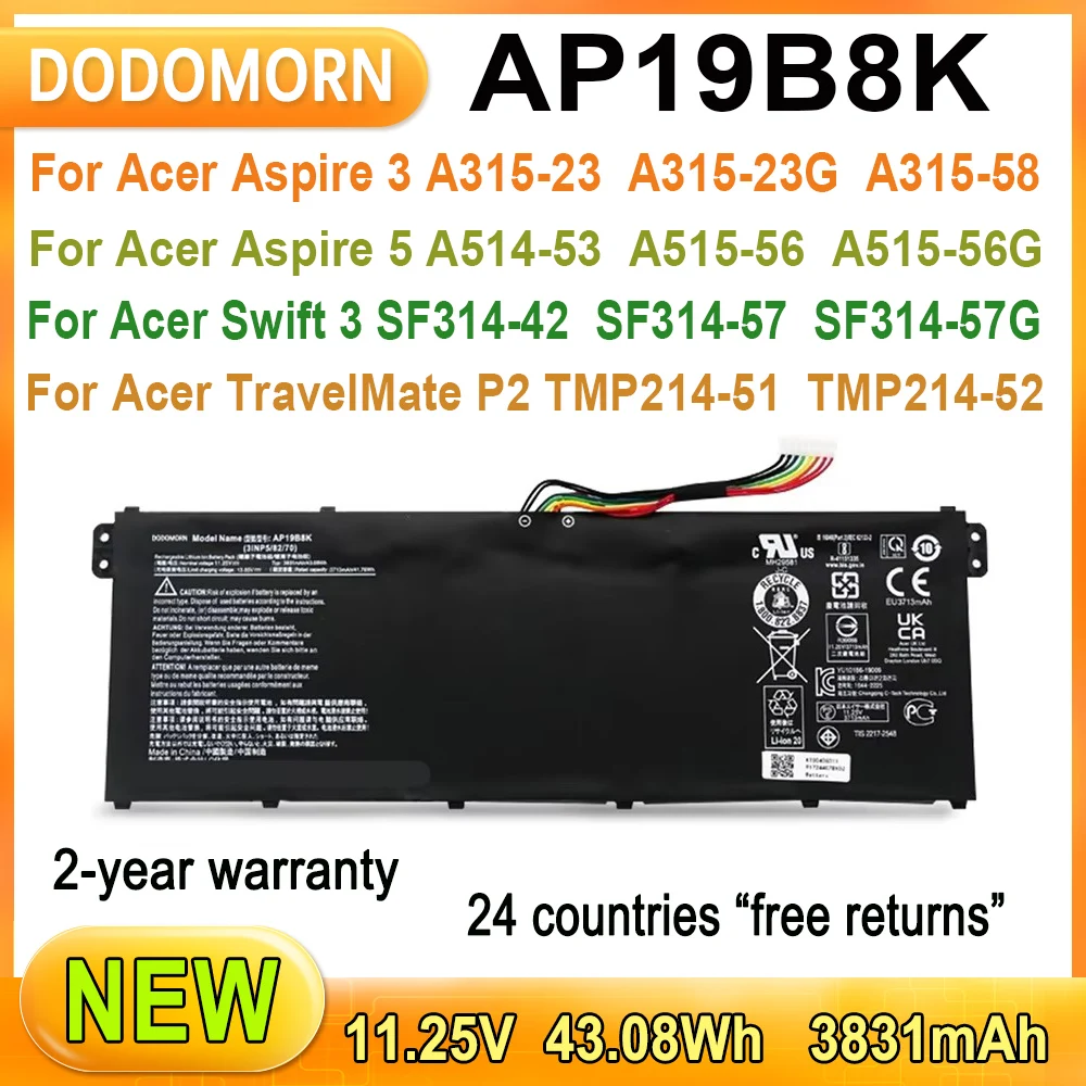 Nueva batería de ordenador portátil AP19B8K para Acer Aspire 3 A315-23 ...
