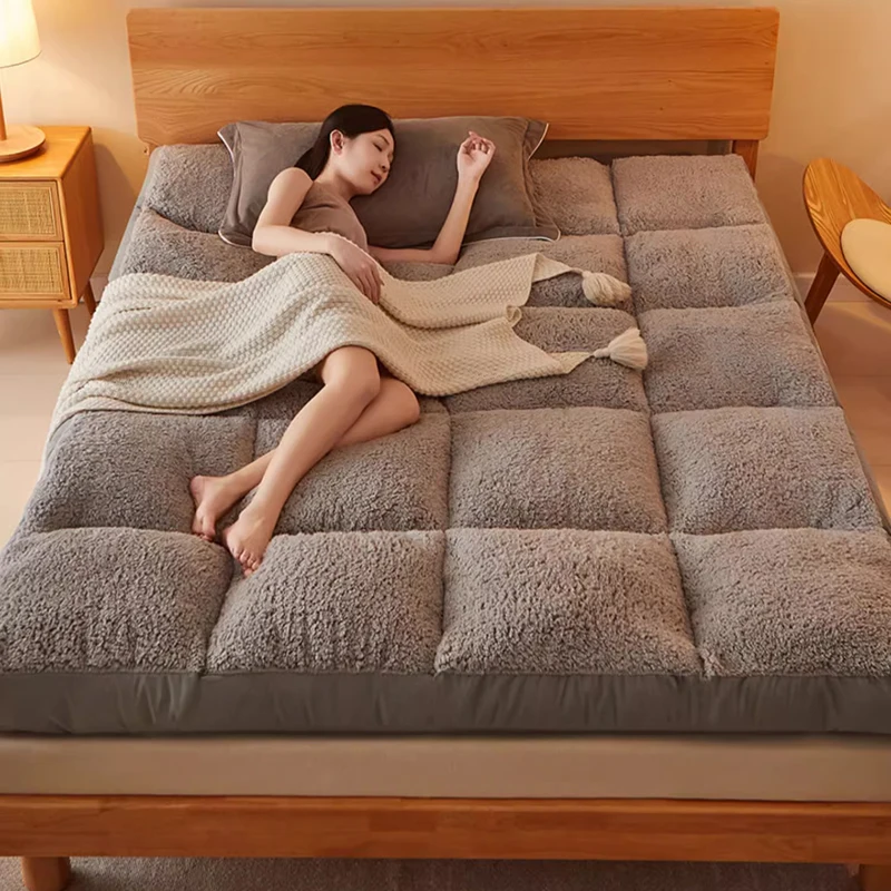 Winter thicken warm lamb cashmere mattress high quality household soft ...