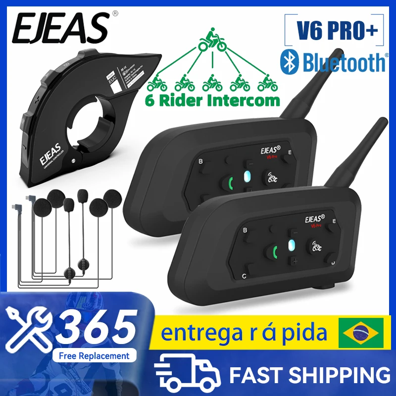 EJEAS-V6-PRO-Motorcycle-Helmet-Intercom-Bluetooth-Headset-800M ...