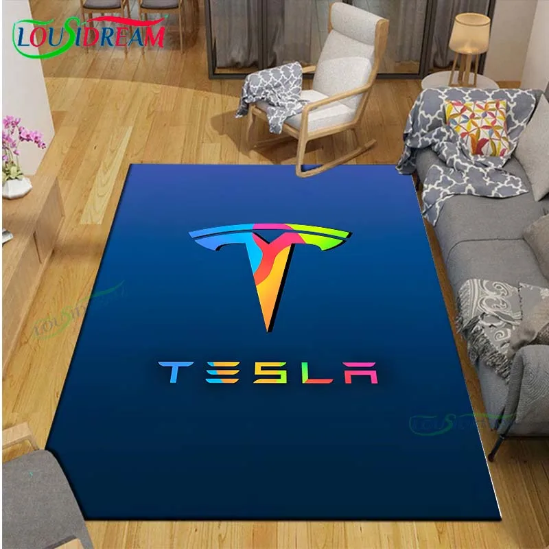 Fashion-3D-T-Tesla-Logo-Printed-Carpets-Living-Room-Anti-Skid-Area-Rug ...