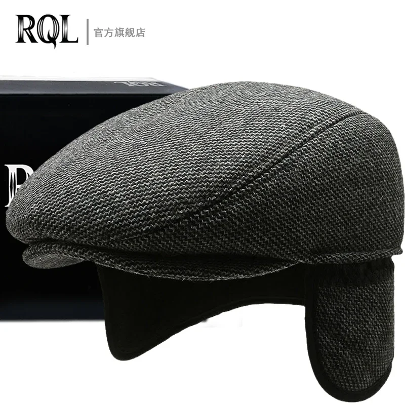 Boina-c-lida-de-Tweed-para-hombre-gorro-de-pap-de-lana-gruesa-con ...