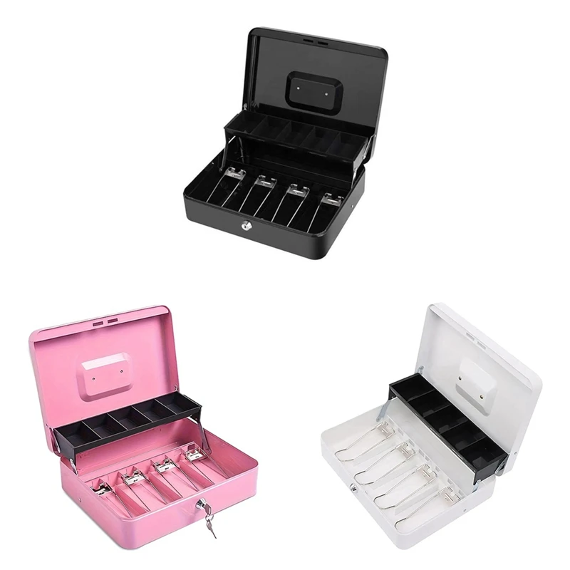 Metal-Cash-Register-With-Key-Lock-Portable-Money-Organizer-Box ...