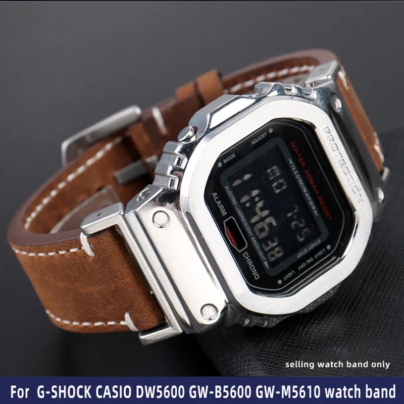 DW-5600 Vintage Leather Watchband For G-SHOCK Casio DW5600 GW-B5600 GW ...