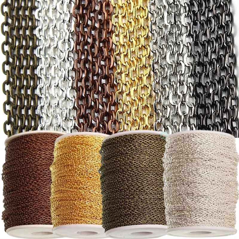 New-5M-Gold-Sliver-Bronze-Plated-Necklace-Chain-Jewelry-Making-Findings ...