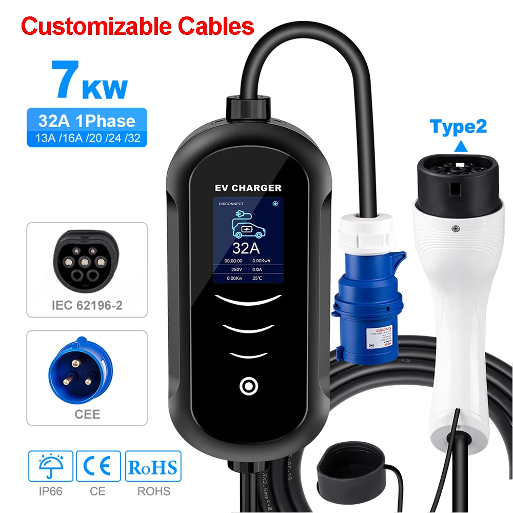 Electric-Car-Charger-TYPE-2-7KW-EV-Charging-Cable-32A-EV-Charger ...