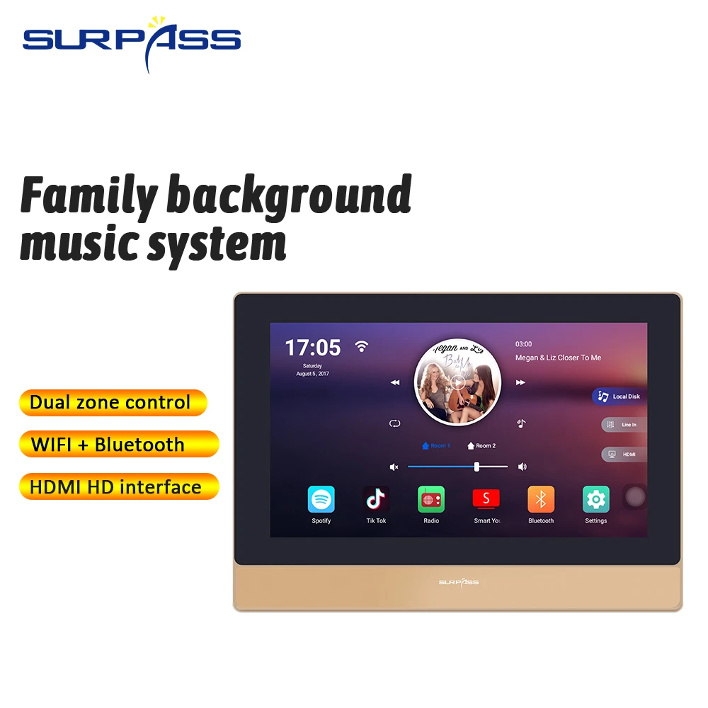 Wifi Wall Amplifier Screen Control Bluetooth-compatible Audio Android 8 ...