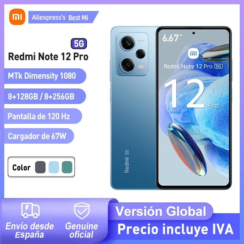 Xiaomi Redmi Hinweis 12 Pro 5G Globale version dimension 1080 Octa Core ...