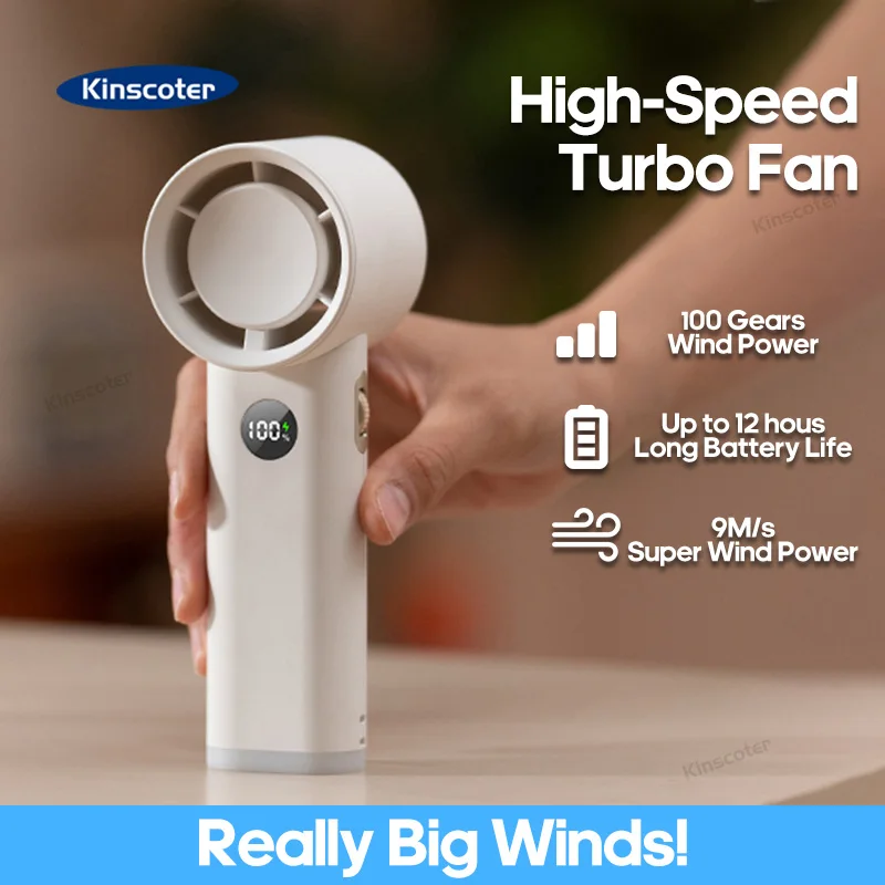 New-Digital-Handheld-Fan-High-Speed-Wind-100-Speeds-Cooler-Fan ...