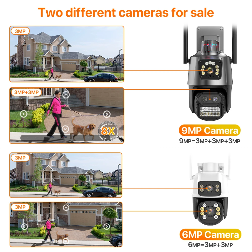 Поворотная камера Besder XM55 Wi-Fi 9МП 4K PTZ камера с тремя ...